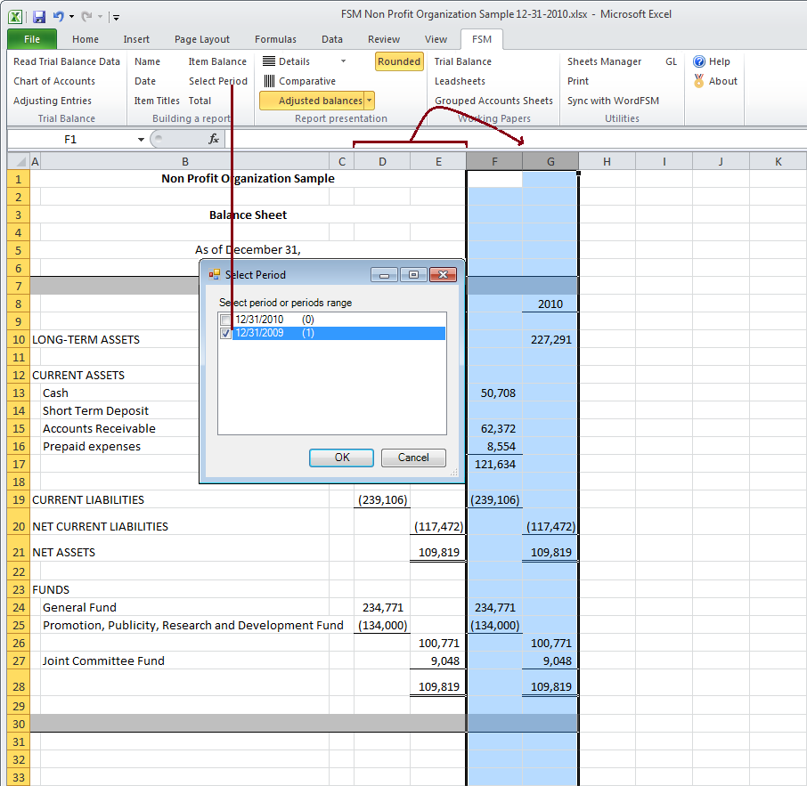 Excel Fsm Tutorial Items Balances On Two Columns Financial